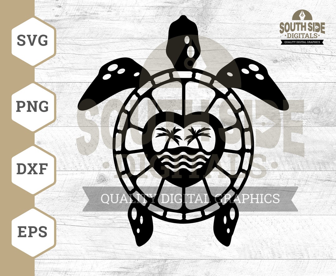 Sea Turtle Svg, Turtle Heart Shell Svg, Swimming Turtle Svg, Beach ...