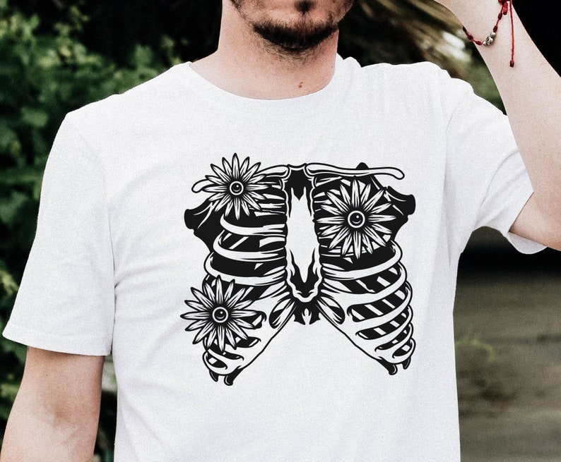 Floral Skeleton Ribs Svg Skeleton Ribs Svg Floral Ribs Svg - Etsy