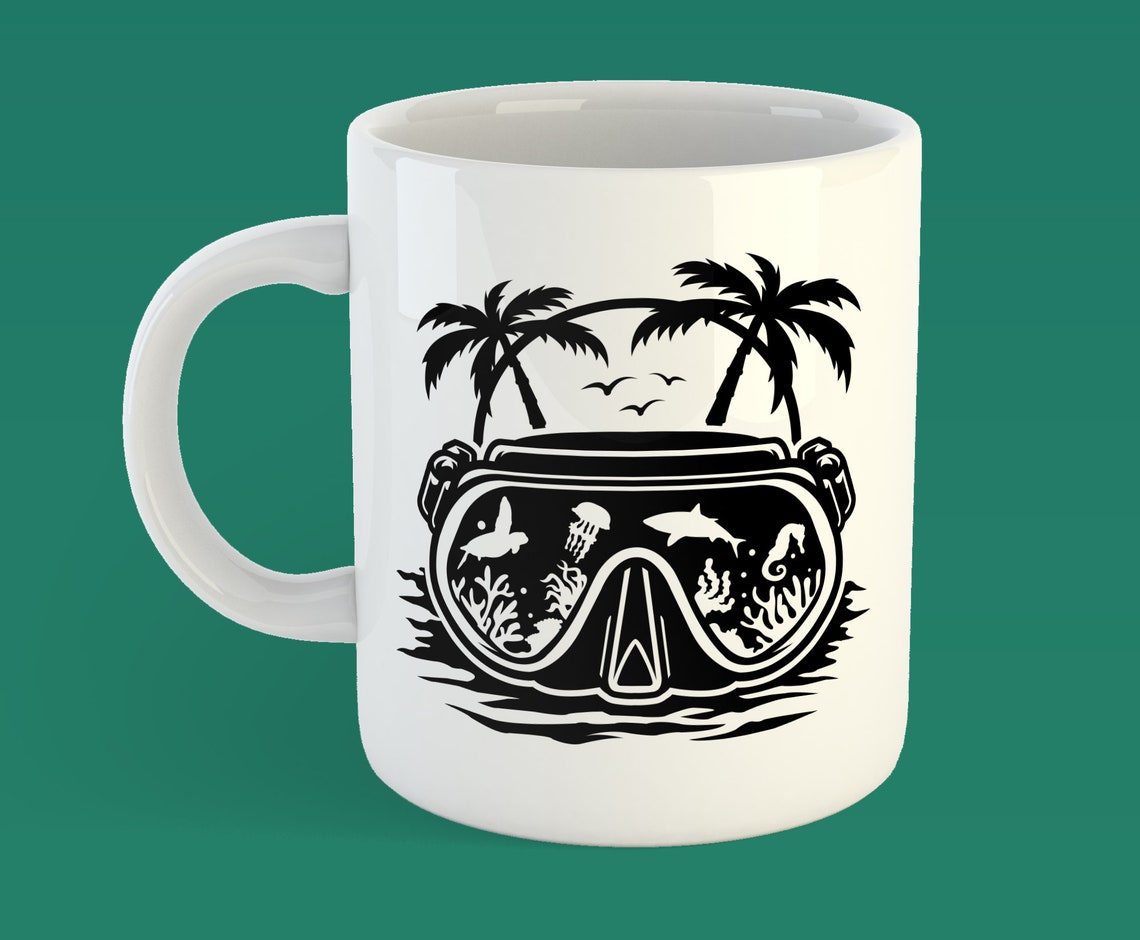 Scuba Diver Mask SVG File Scuba Mask Svg Divers Mask Svg | Etsy