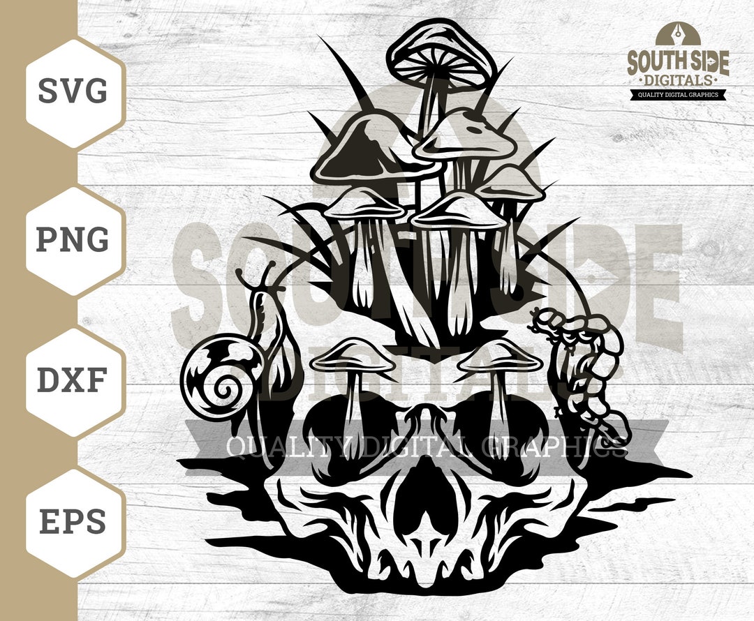 Mushroom Skull Svg, Skull Mushroom Svg, Mushroom Svg, Shrooms Skull Svg ...