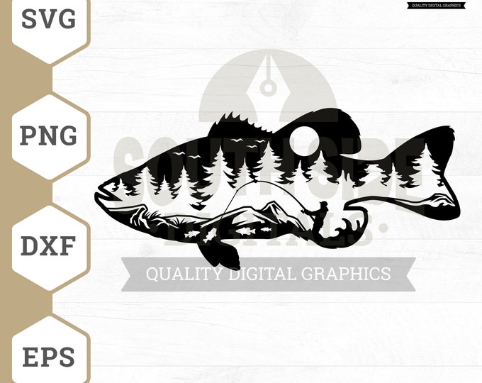 Bass Fishing Svg | Bass Svg | Jumping Bass Svg | Fishing Svg | Large ...