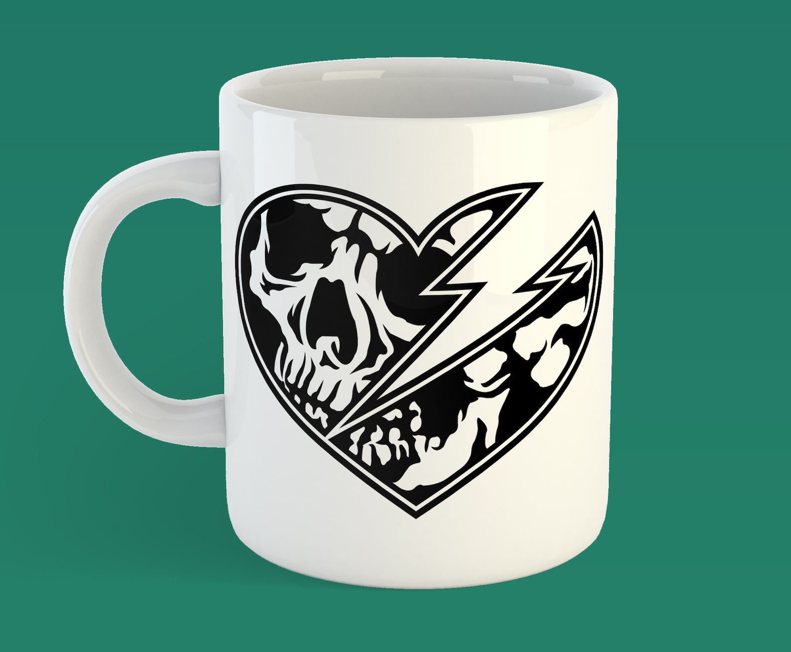 Thunder Heart Skull Svg Skull Heart Svg Thunder Skull Svg - Etsy