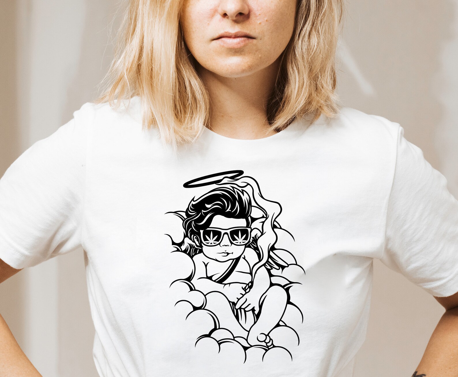 Smoking Angel in Clouds SVG Angel Smokin Svg Weed Angel Svg - Etsy