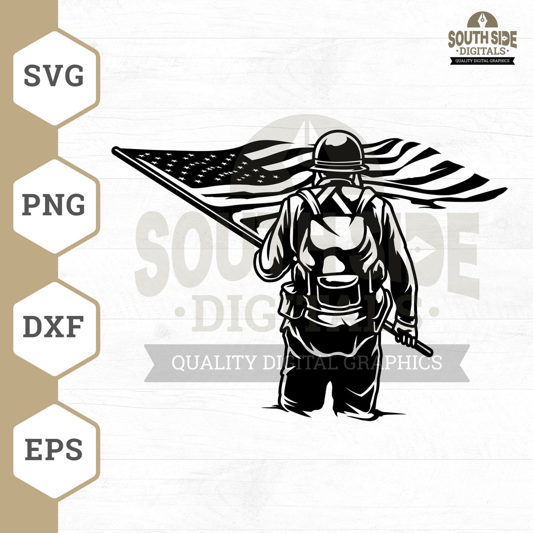 Veteran Soldier Waving Flag SVG, Soldier Waving Flag Svg, Veteran ...