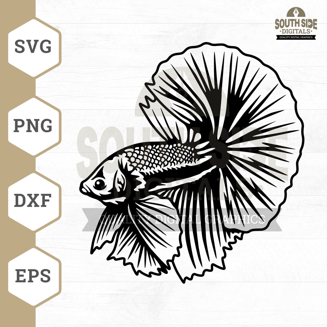 Betta Fish Svg, Siamese Fighting Fish Svg, Fighting Fish Svg, Aquarium ...