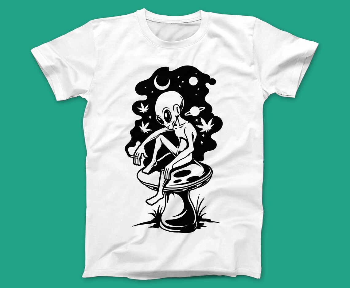 Smoking Alien SVG Files Cannabis Alieng Svg Smoking Joint - Etsy