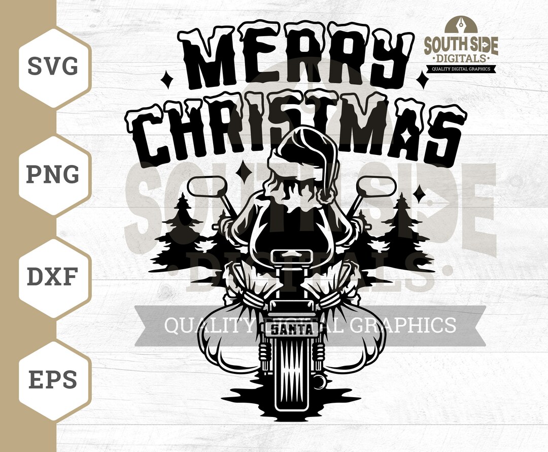 Santa Riding Motorbike Svg, Rider Santa Svg, Riding Santa Svg, Santa ...