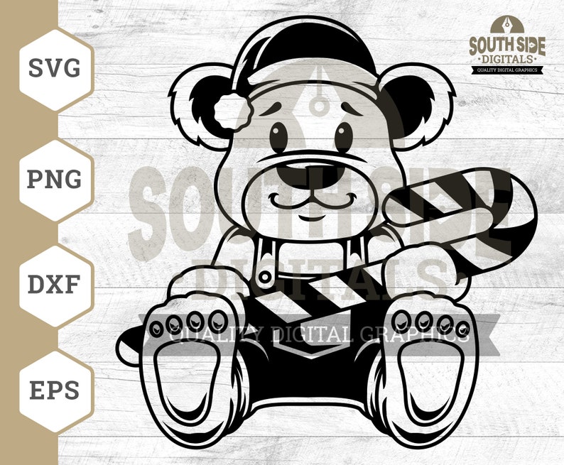 Santa Teddy Bear SVG File Happy Teddy Svg Santa Teddy Svg - Etsy