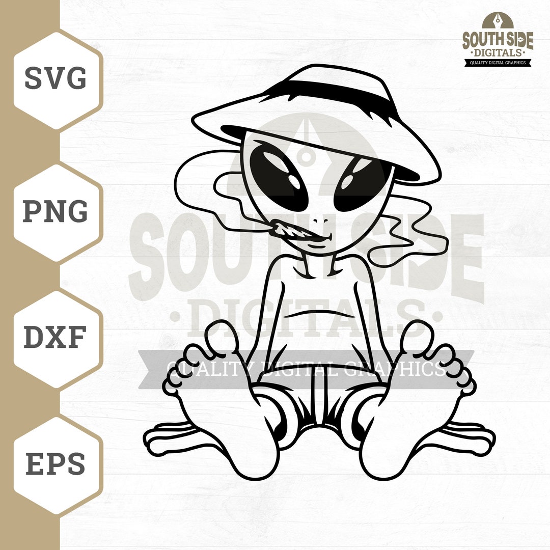 Smoking Alien Svg, Summer Alien Svg, Alien Smoking Svg, Smoking Alien ...