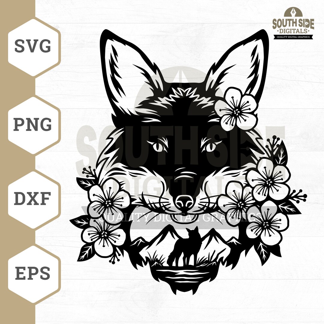 Flower Fox Svg, Floral Fox Svg, Fox Svg, Fox Png, Floral Fox Shirt, Fox ...