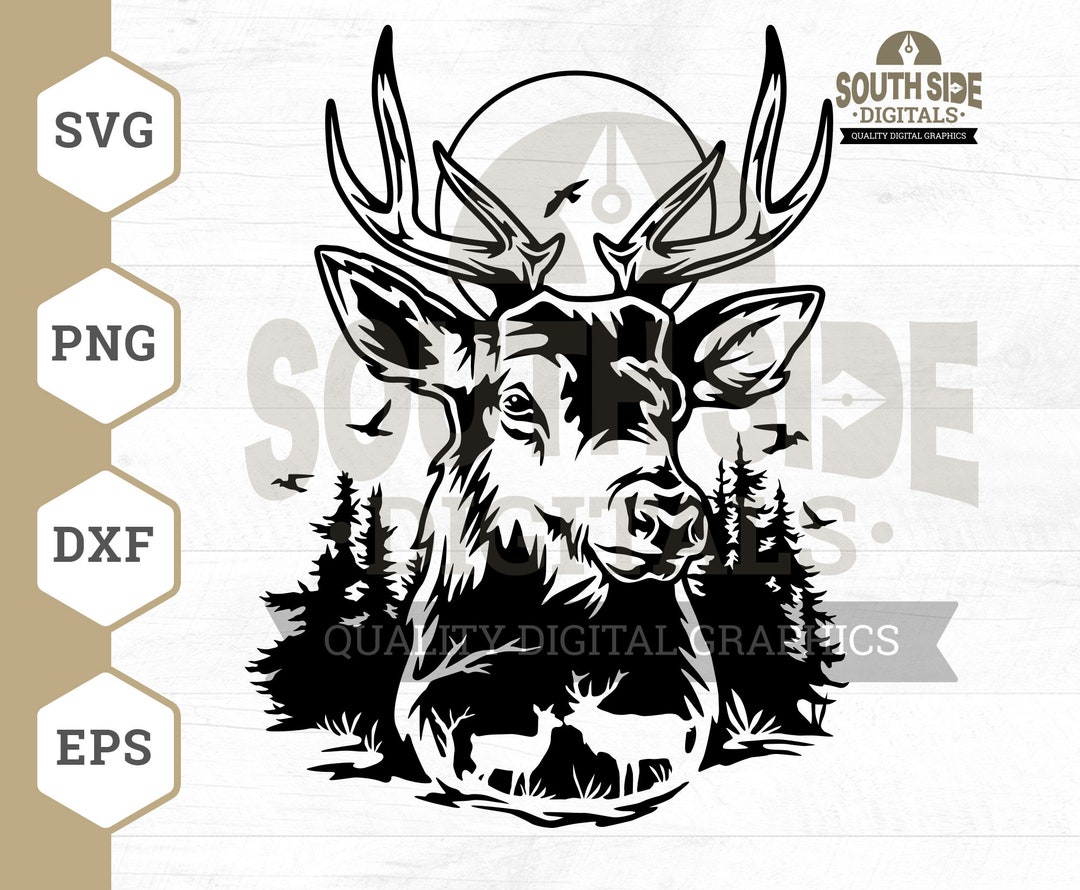 Wild Deer Svg File, Reindeer Svg, Deer Svg, Deer Shirt, Deer Clipart ...