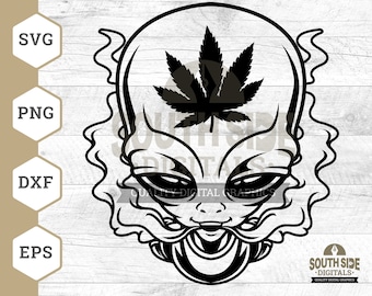 Alien Smoking Svg - Etsy