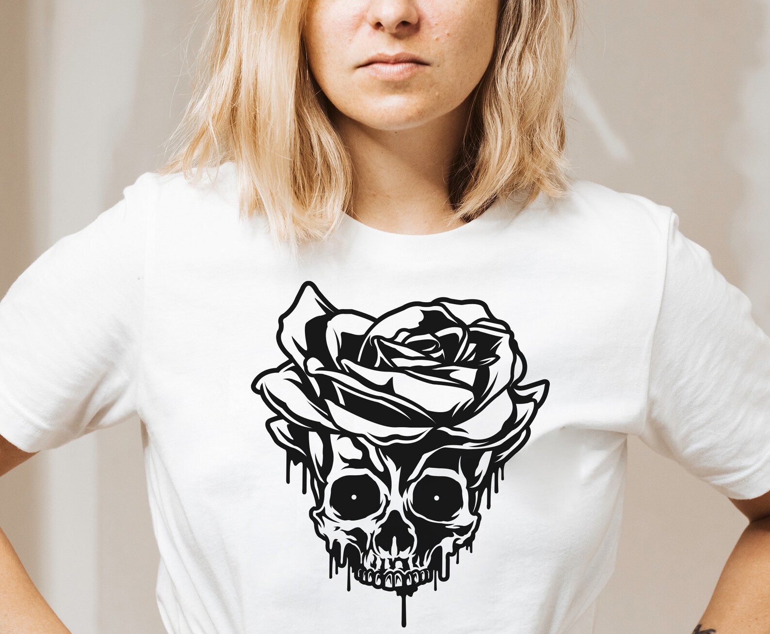 Skull Rose SVG File Rose Skull Svg Flower Skull Svg Flower - Etsy