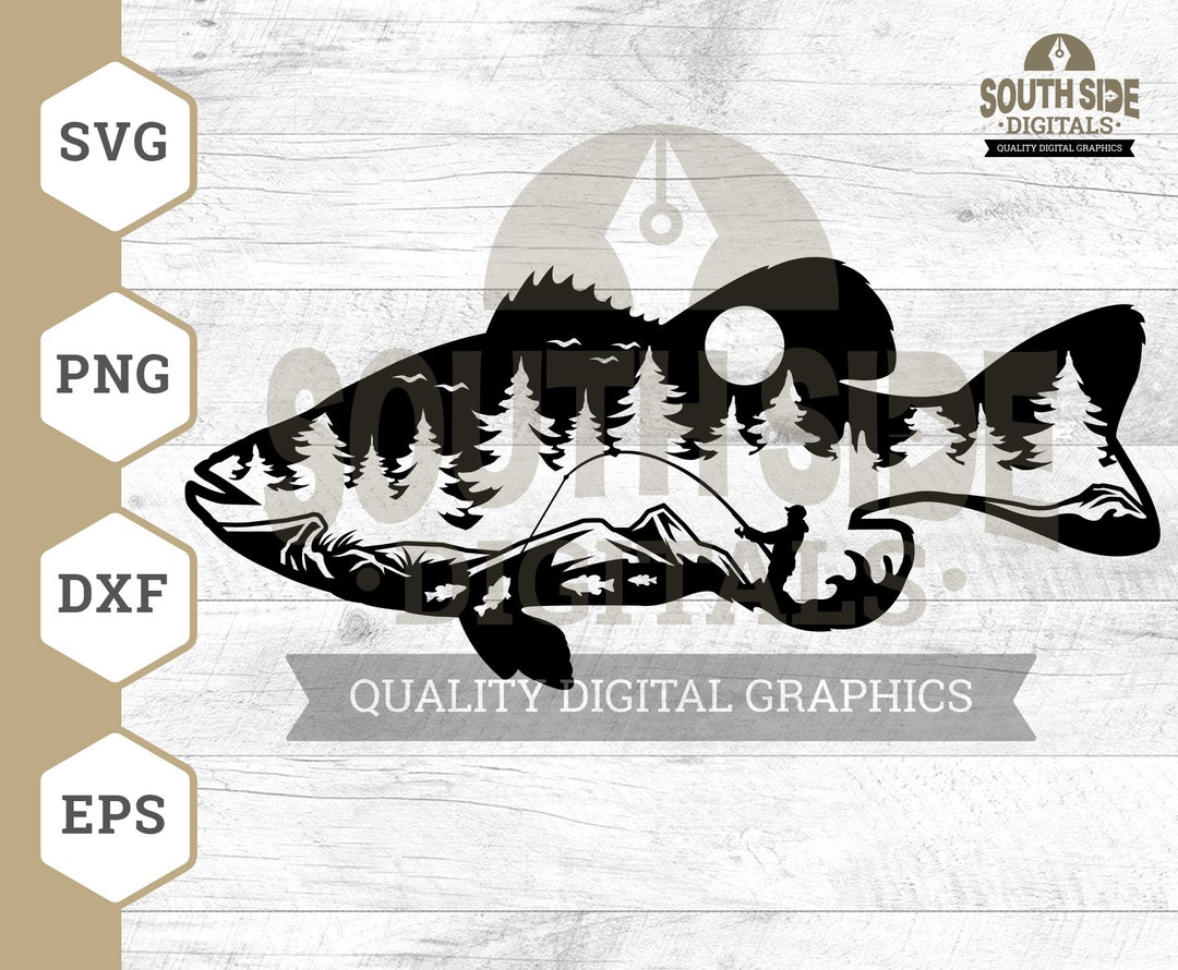 Bass Svg, Bass Fishing Svg, Jumping Bass Svg, Fishing Svg, Largemouth ...