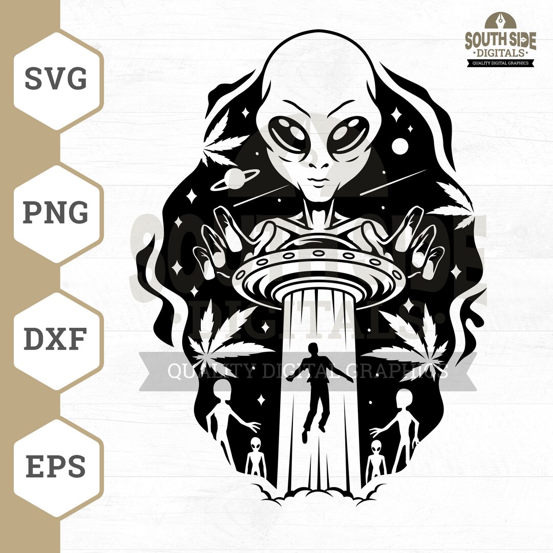 Alien Smoking SVG File, Alien Weed Svg, High Alien Svg, Weed High Svg ...