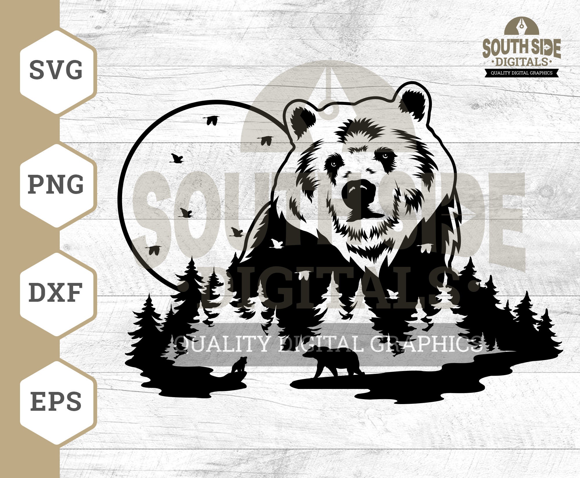 Oso salvaje SVG: Archivos Cricut de oso grizzly, negro y pardo ...