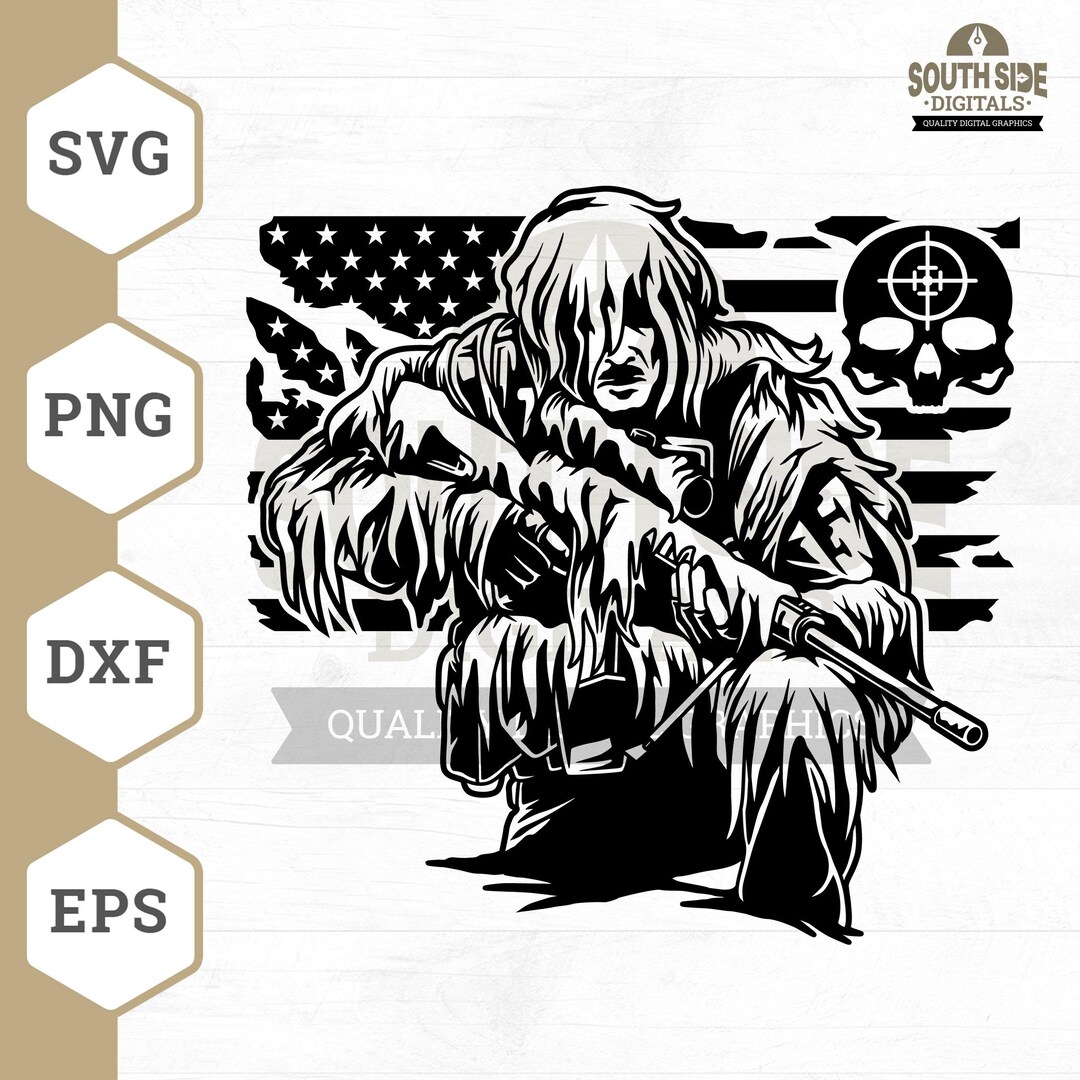 US Sniper SVG Files, Sniper Svg, Sniper Rifle Svg, US Soldier Svg ...
