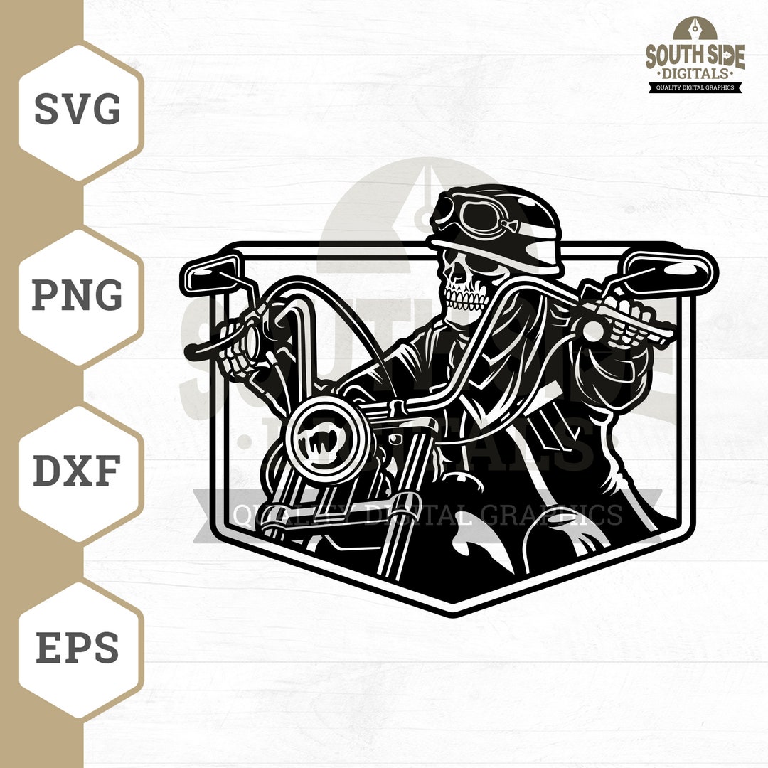 Bikerskull Svg File ,skull Rider Svg, Big Bike Svg, Biker Svg, Biker ...