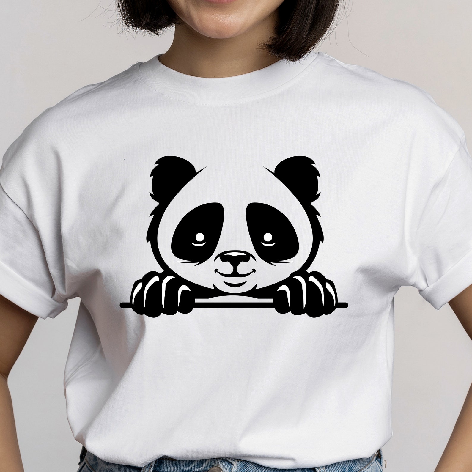 Peeking Panda SVG File Cute Panda Svg Happy Panda Svg - Etsy