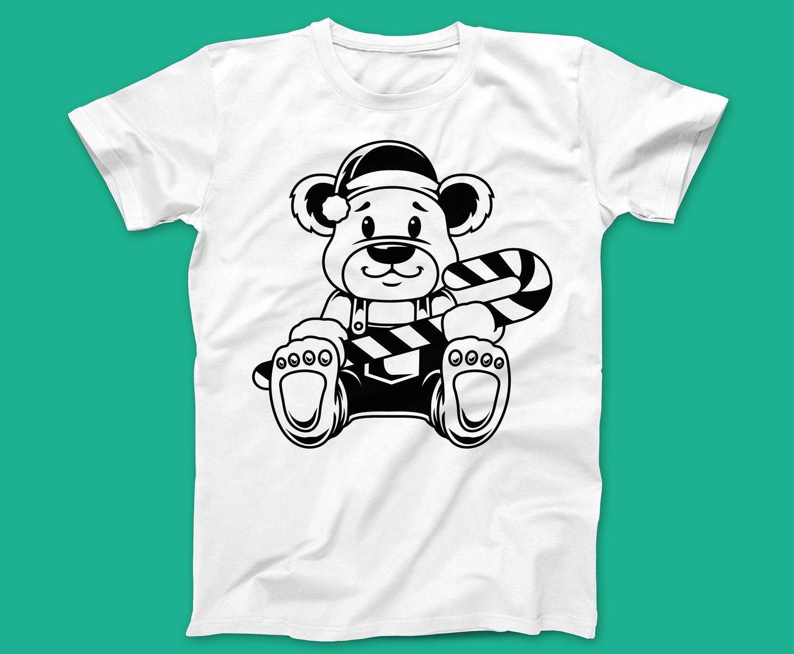 Santa Teddy Bear SVG File Happy Teddy Svg Santa Teddy Svg - Etsy