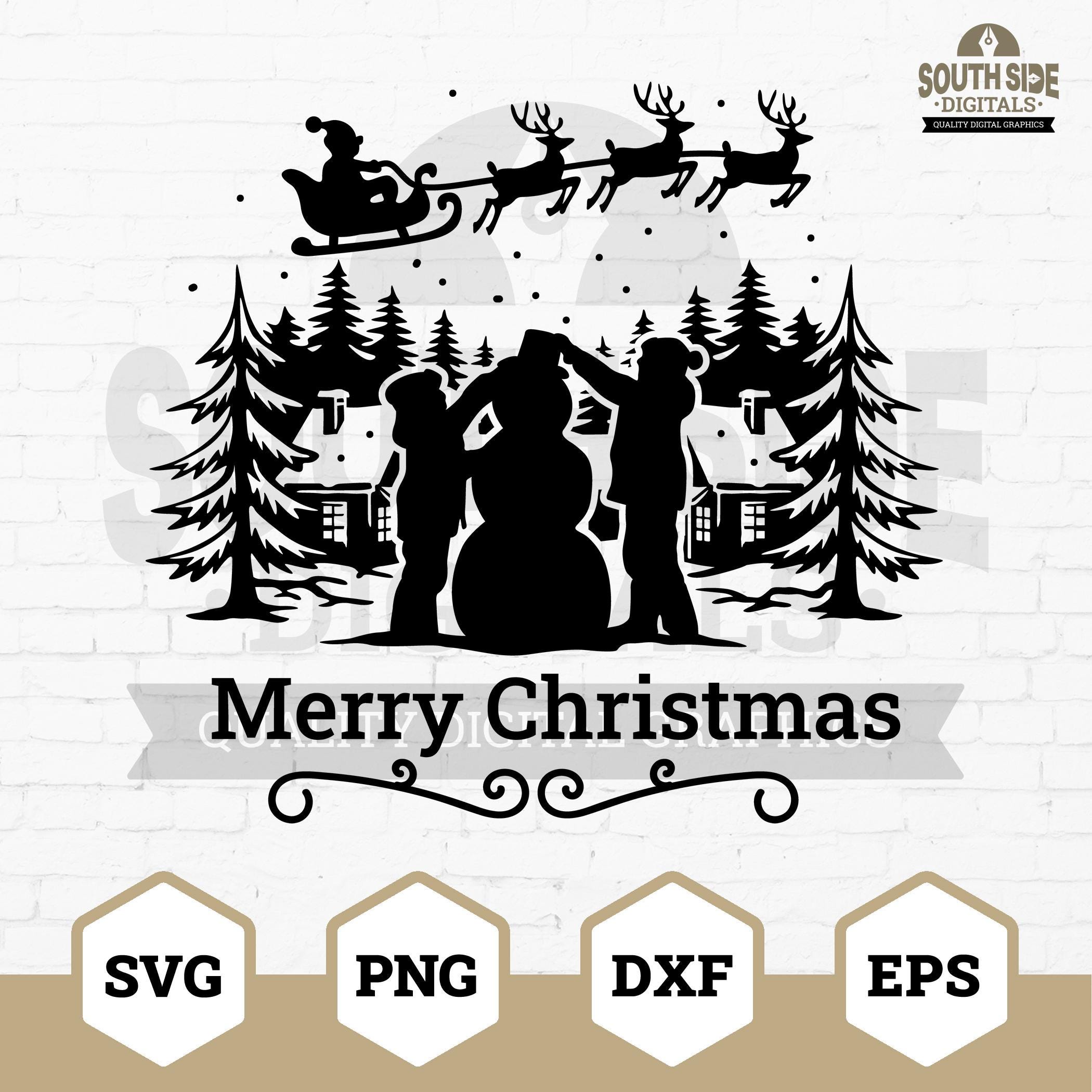 Christmas Scene Svg, Winter Scene Svg, Christmas Village Dxf, Christmas ...