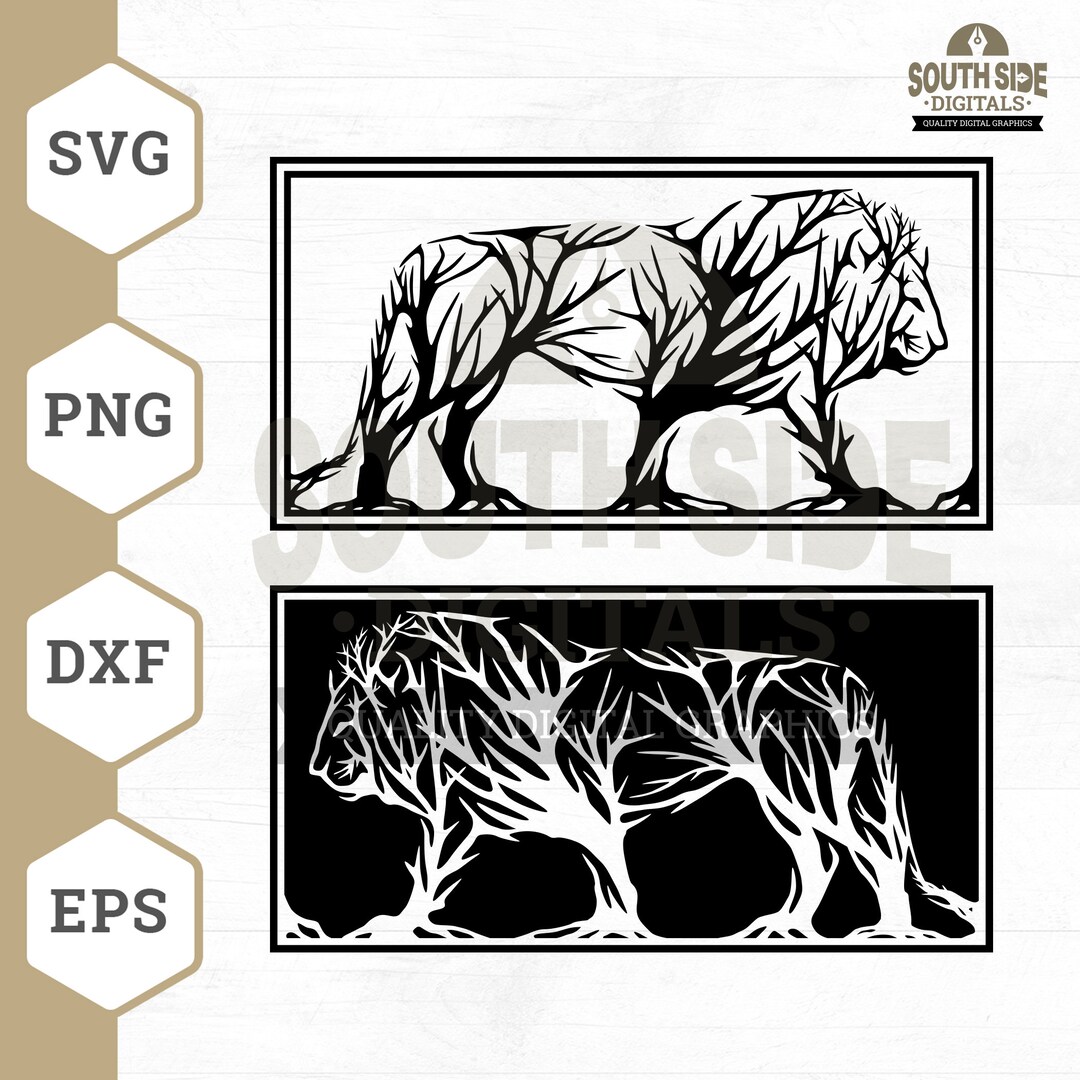 Lion Shape Tree Branch Svg, Lion Tree Svg, Tree Svg, Lion Shape Tree ...