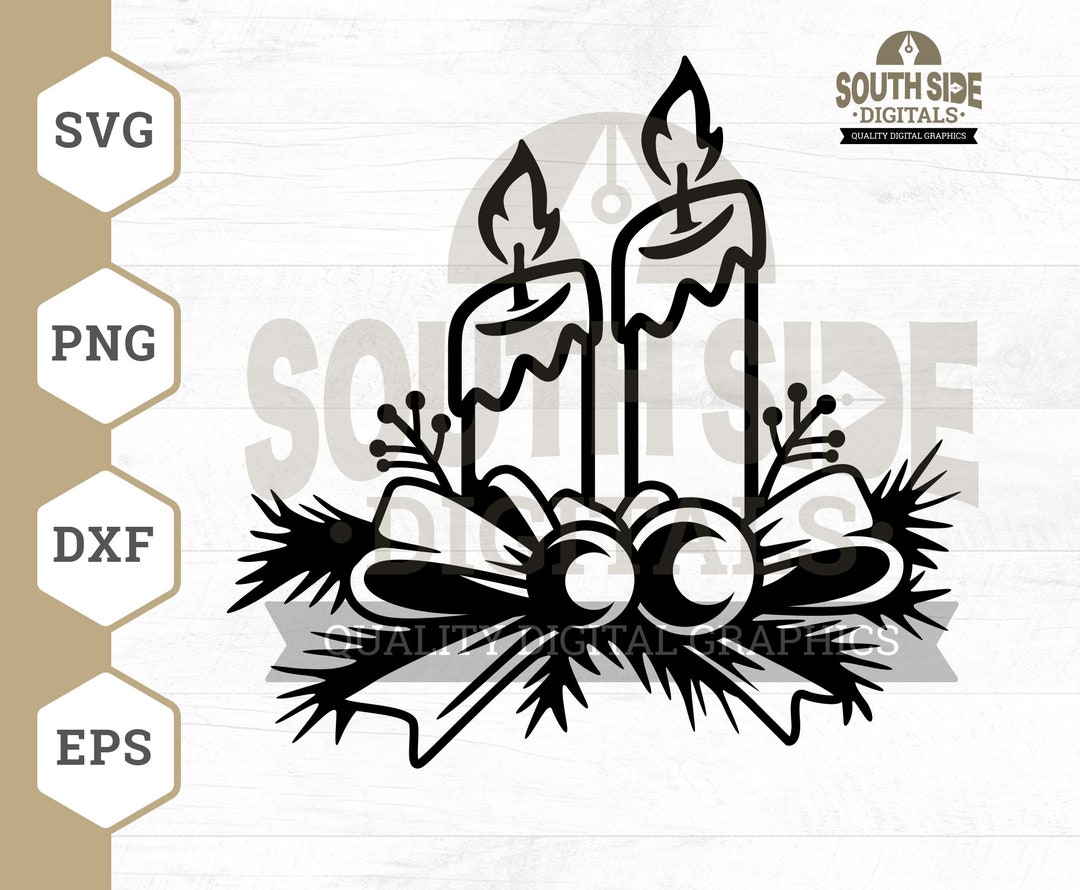 Christmas Candle Svg Candles Svg Candle Lights Svg - Etsy