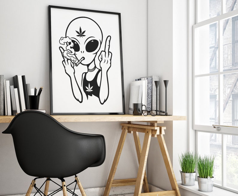 Alien Weed Svg Alien Cannabis Svg Alien High Svg Marijuana | Etsy