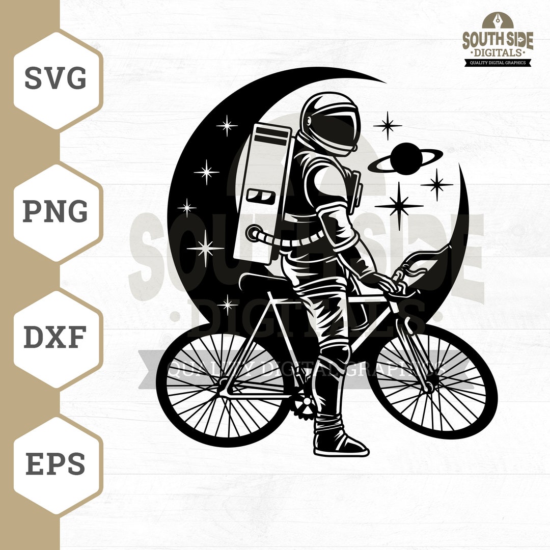 Astronaut Riding Bike Svg, Riding Astronaut Svg, Space Svg, Ride to ...