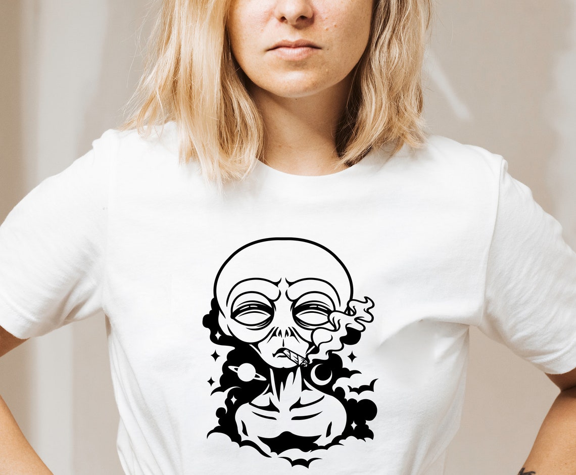 Smoking Alien SVG File Alien Smoking Svg Alien Svg Alien - Etsy