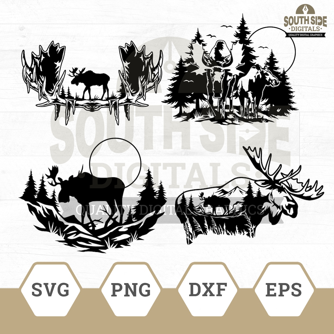 Elch-Bundle-Svg, Elch-Svg, Elch-Natur-Svg, Elch Png, Elch Cricut, Elch ...