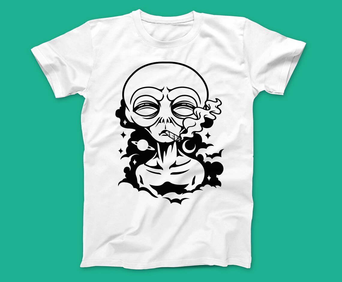 Smoking Alien SVG File Alien Smoking Svg Alien Svg Alien - Etsy
