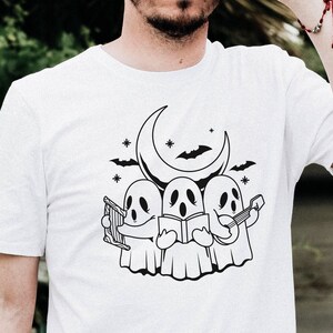 Singing Ghost Svg, Ghost Singer Svg, Ghost Quire Svg, Ghost Moon Svg ...