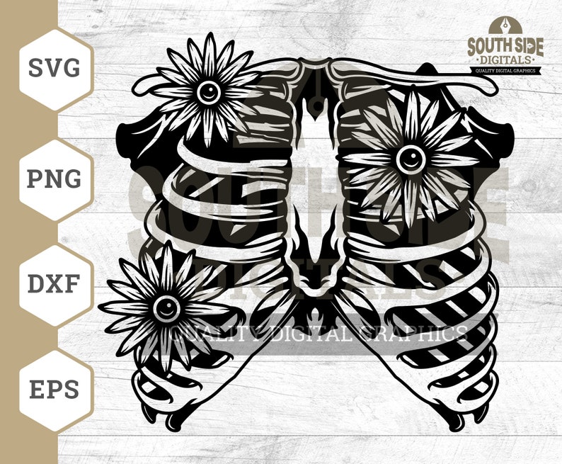 Floral Skeleton Ribs Svg Skeleton Ribs Svg Floral Ribs Svg - Etsy