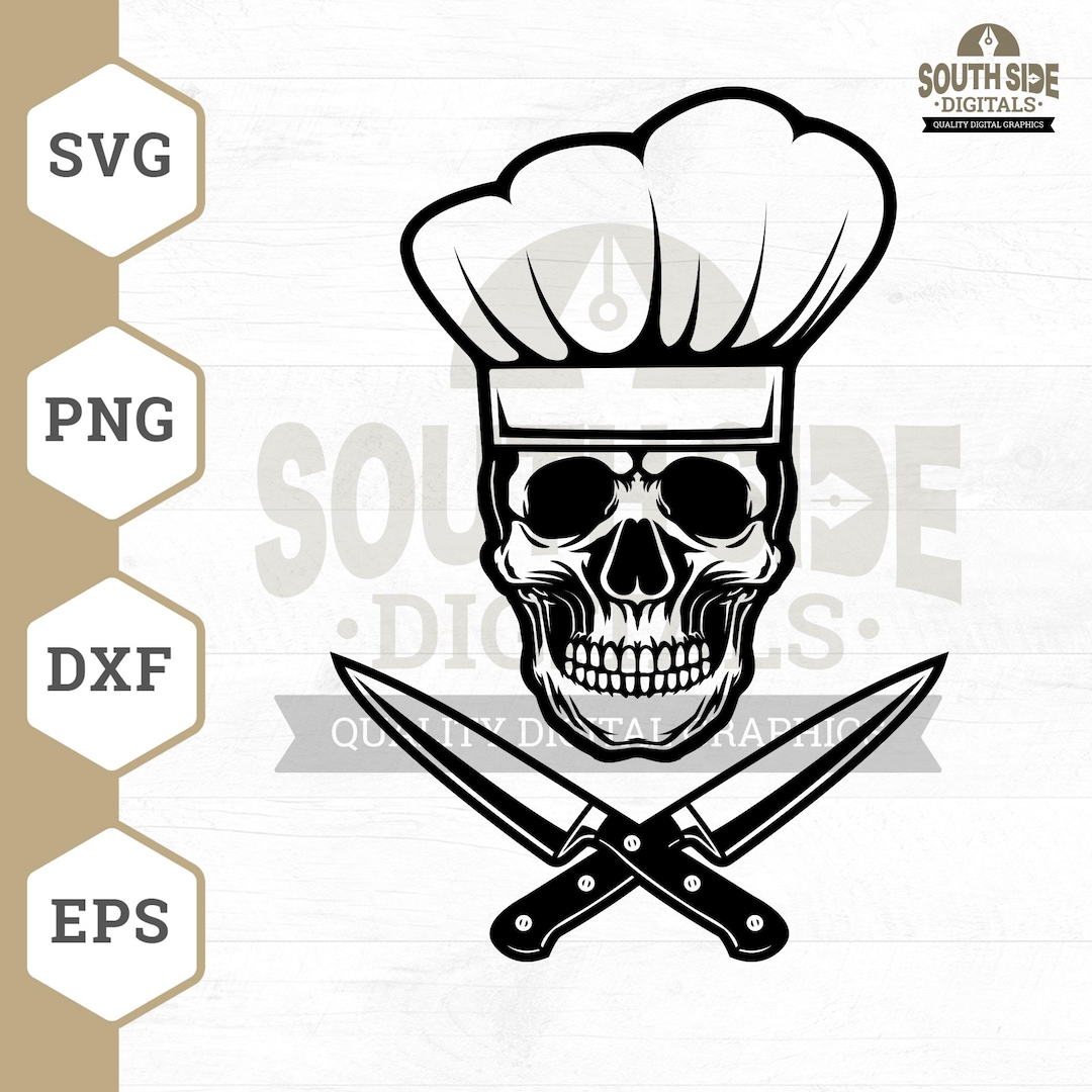 Chefskull Svg, Skullchef Svg, Chef Svg, Skull Svg, Skullchef Shirt ...