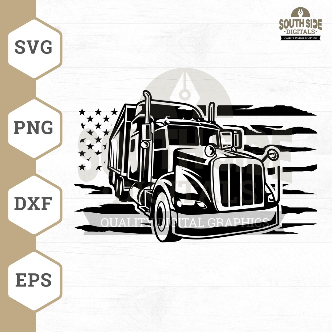 US Big Truck Svg, Big Truck Svg, Truck Svg, Transport Truck Svg, US ...