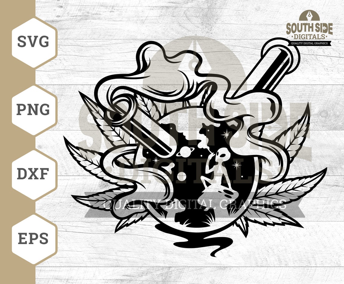 Smoking Alien SVG File Alien Smoking Svg Alien High Svg - Etsy