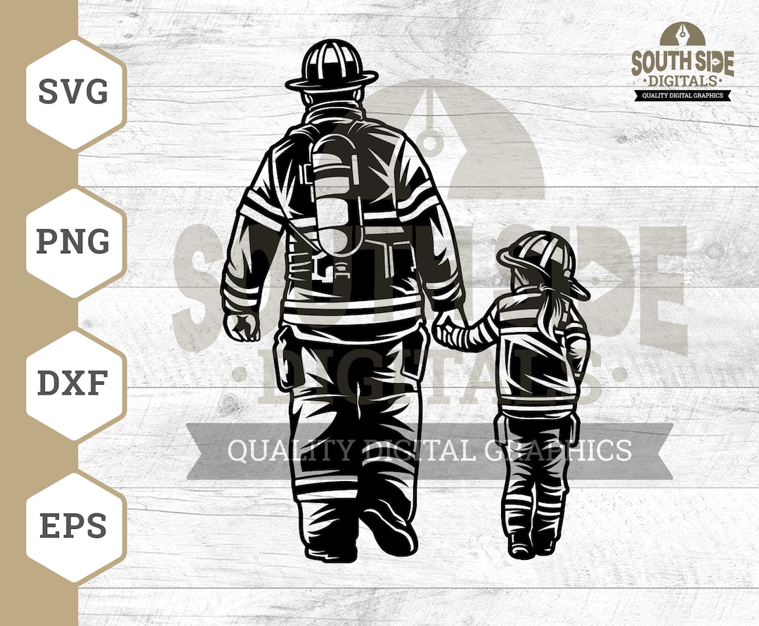 Firefighter Dad SVG File, Fireman Dad Svg, First Responder Svg, Dad and ...