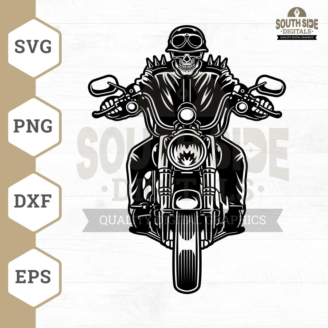 Biker Gang Svg, Biker Skull Svg, Skull Rider Svg, Big Bike Svg, Biker ...