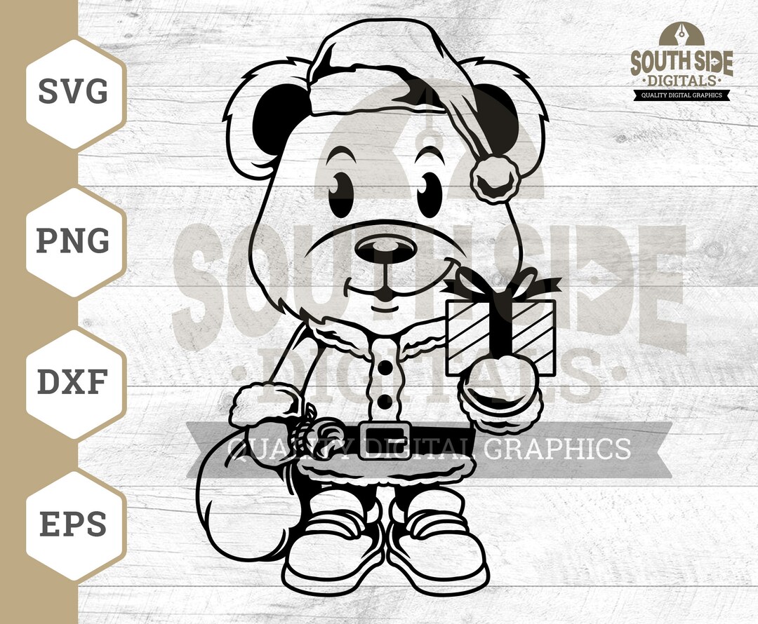 Santa Teddy Svg, Teddy Santa Svg, Bear Santa Svg, Christmas Bear Svg ...