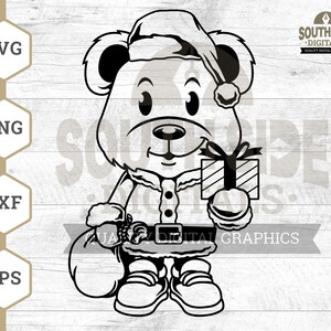 Santa Teddy Svg, Teddy Santa Svg, Bear Santa Svg, Christmas Bear Svg ...