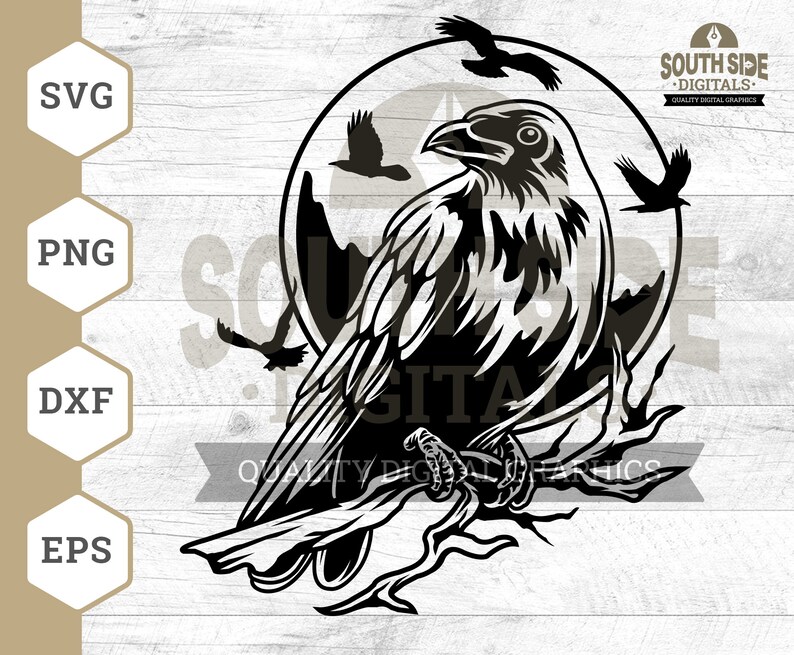 Raven Bird SVG File Raven Svg Black Bird Svg Flying Raven - Etsy Canada