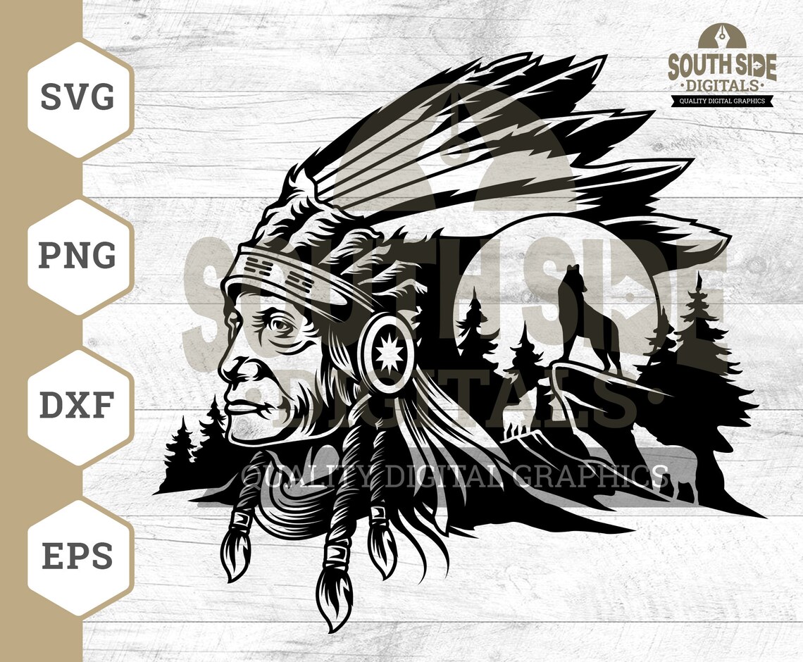American Indian Svg Indian Warrior Svg Indian Chief Svg | Etsy