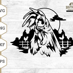 Rooster SVG File, Farm Rooster Svg, Crowing Rooster Svg, Chicken Svg ...