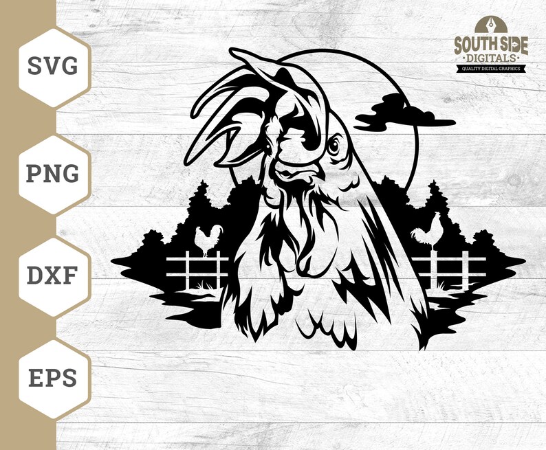 Rooster SVG File Farm Rooster Svg Crowing Rooster Svg - Etsy