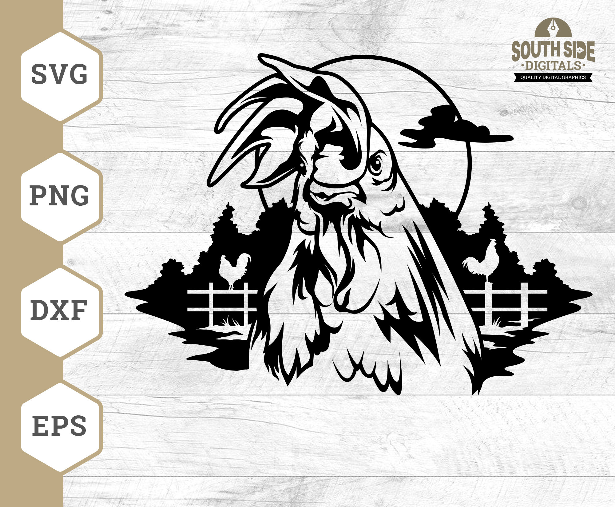Rooster SVG File Farm Rooster Svg Crowing Rooster Svg - Etsy