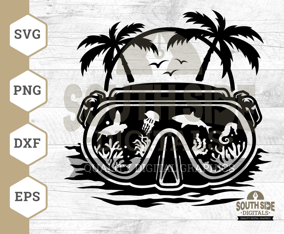 Scuba Diver Mask SVG File Scuba Mask Svg Divers Mask Svg - Etsy