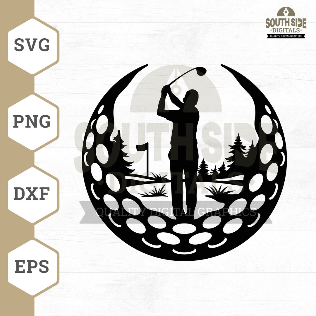 Male Golf Player Svg, Male Golfer Svg, Golfing Svg, Golf Player Svg ...