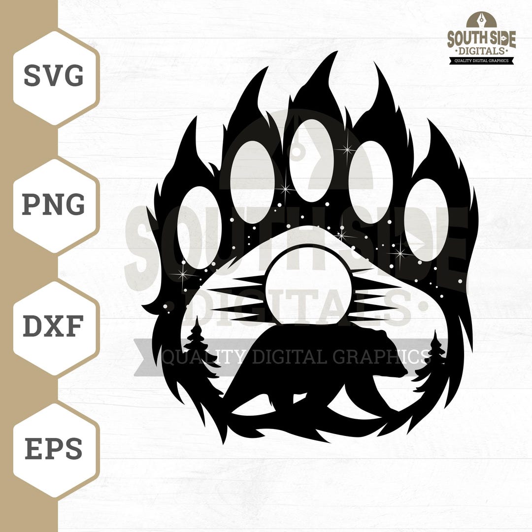 Mountain Bear Svg, Bear Foot Svg, Bear in Wild Svg, Bear Life Svg, Bear ...