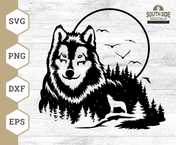 Howling Wolf SVG File Wolf svg Mountain Wolf svg Wolf Pack | Etsy